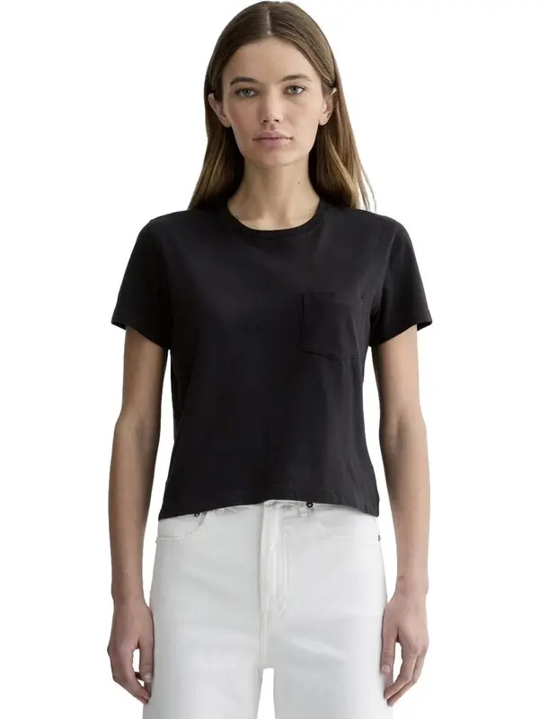 Everlane Box-cut T-shirt In Essential Cotton - Black | Pocket